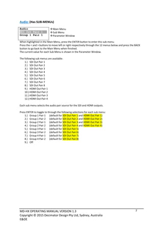 Decimator MD-HX hardware-manual_fv1.3 | PDF