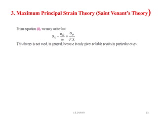 Theories of Failures (STATIC LOADING) | PPTX