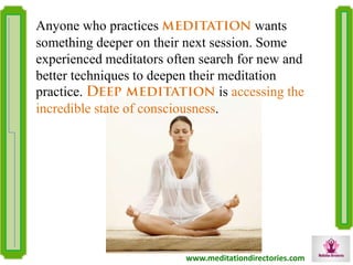 The Secret of Deep Meditation | PPTX