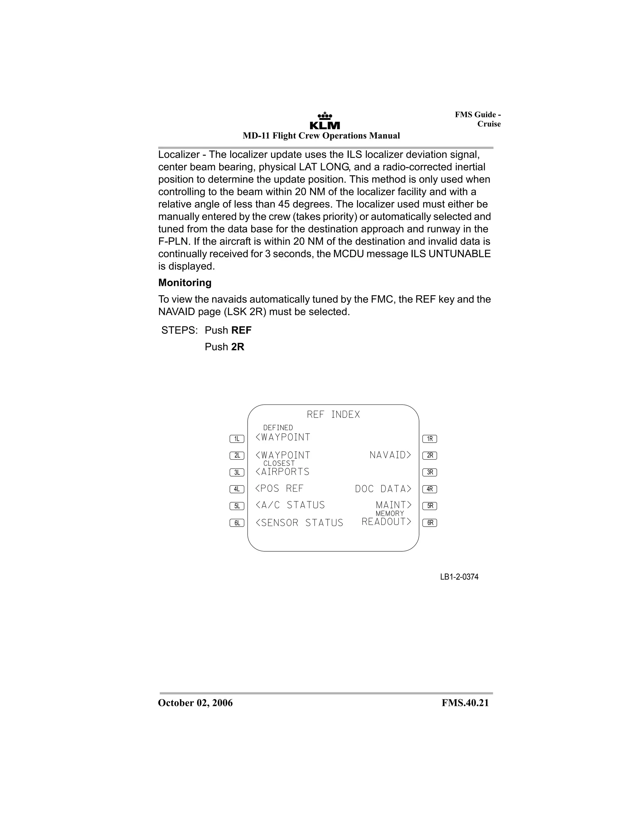 MD11 Flight Crew Operating Manualvol.2B rev.58 KLM | PDF