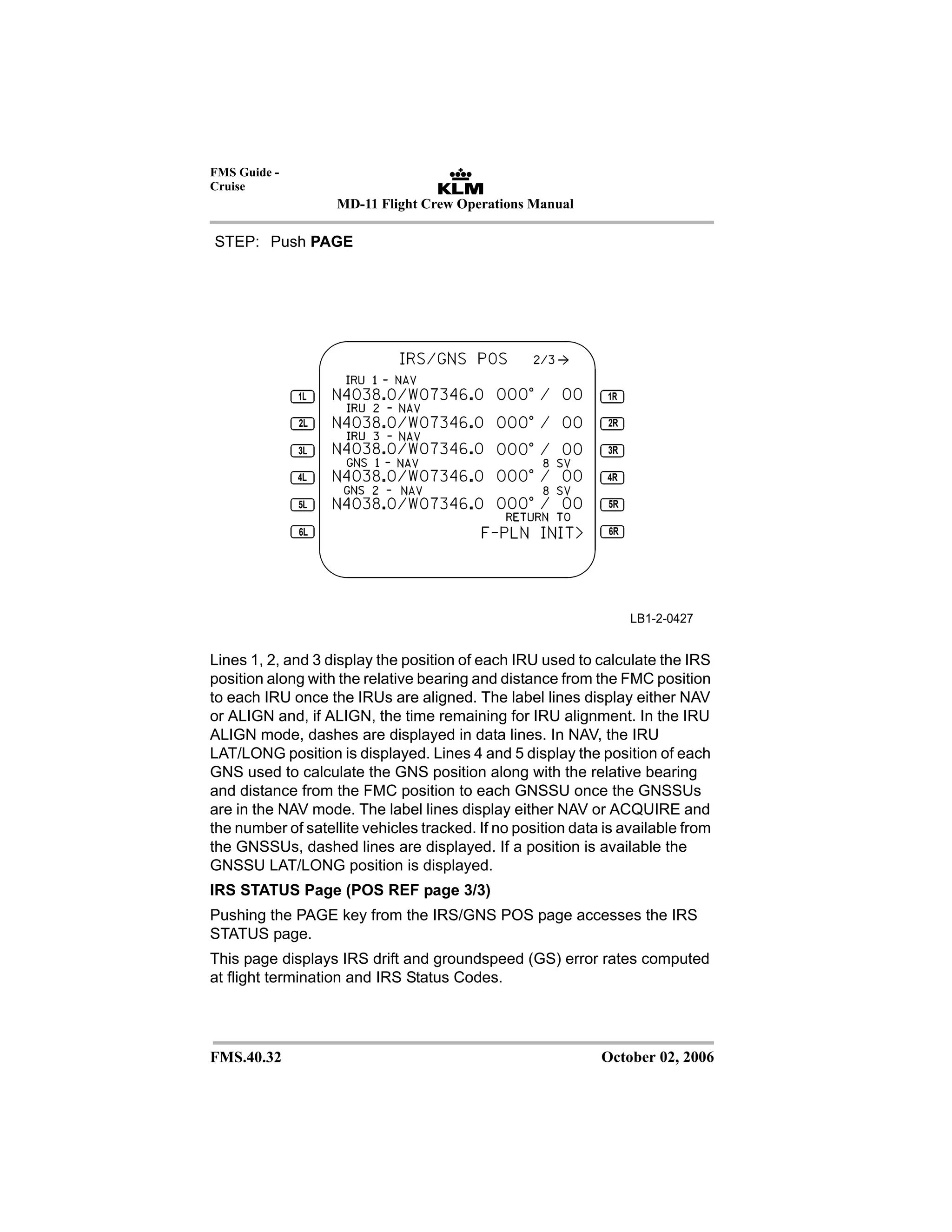 MD11 Flight Crew Operating Manualvol.2B rev.58 KLM | PDF