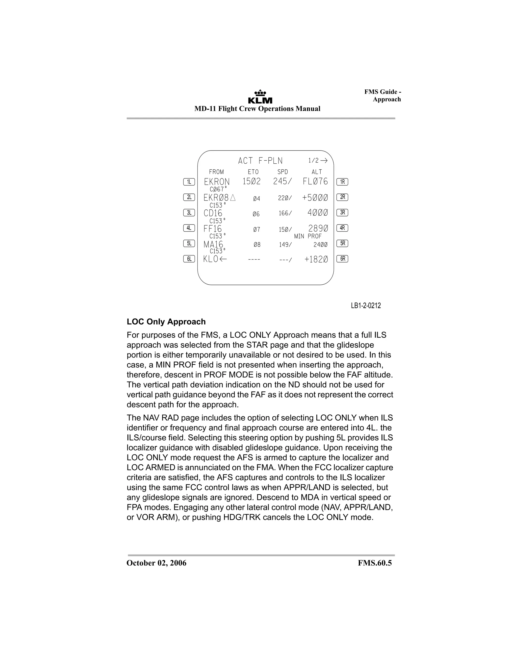 MD11 Flight Crew Operating Manualvol.2B rev.58 KLM | PDF