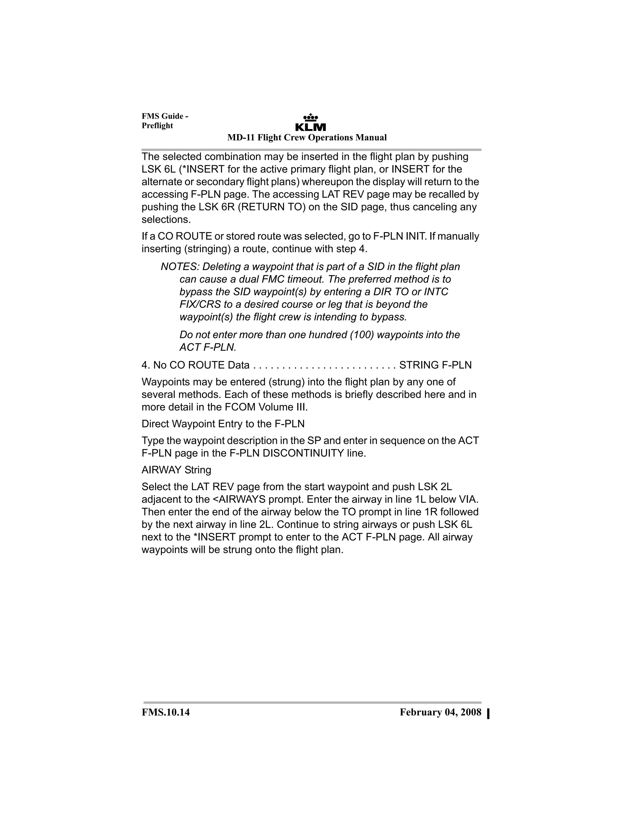 MD11 Flight Crew Operating Manualvol.2B rev.58 KLM | PDF | Air Travel ...