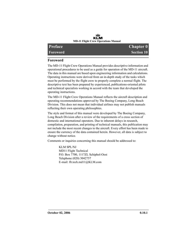 MD11 Flight Crew Operating Manualvol.2B rev.58 KLM | PDF | Air Travel ...