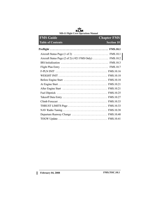 MD11 Flight Crew Operating Manualvol.2B rev.58 KLM | PDF | Air Travel ...