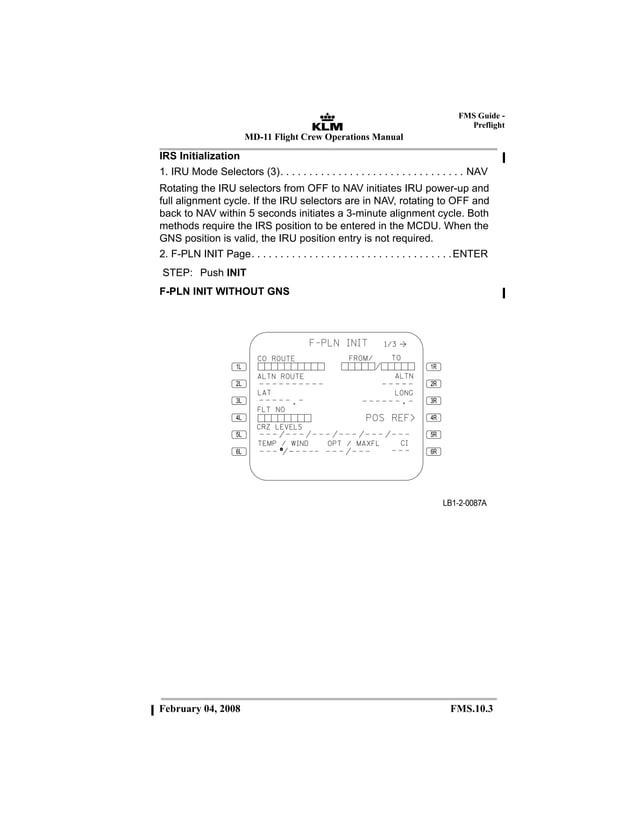 MD11 Flight Crew Operating Manualvol.2B rev.58 KLM | PDF | Air Travel ...