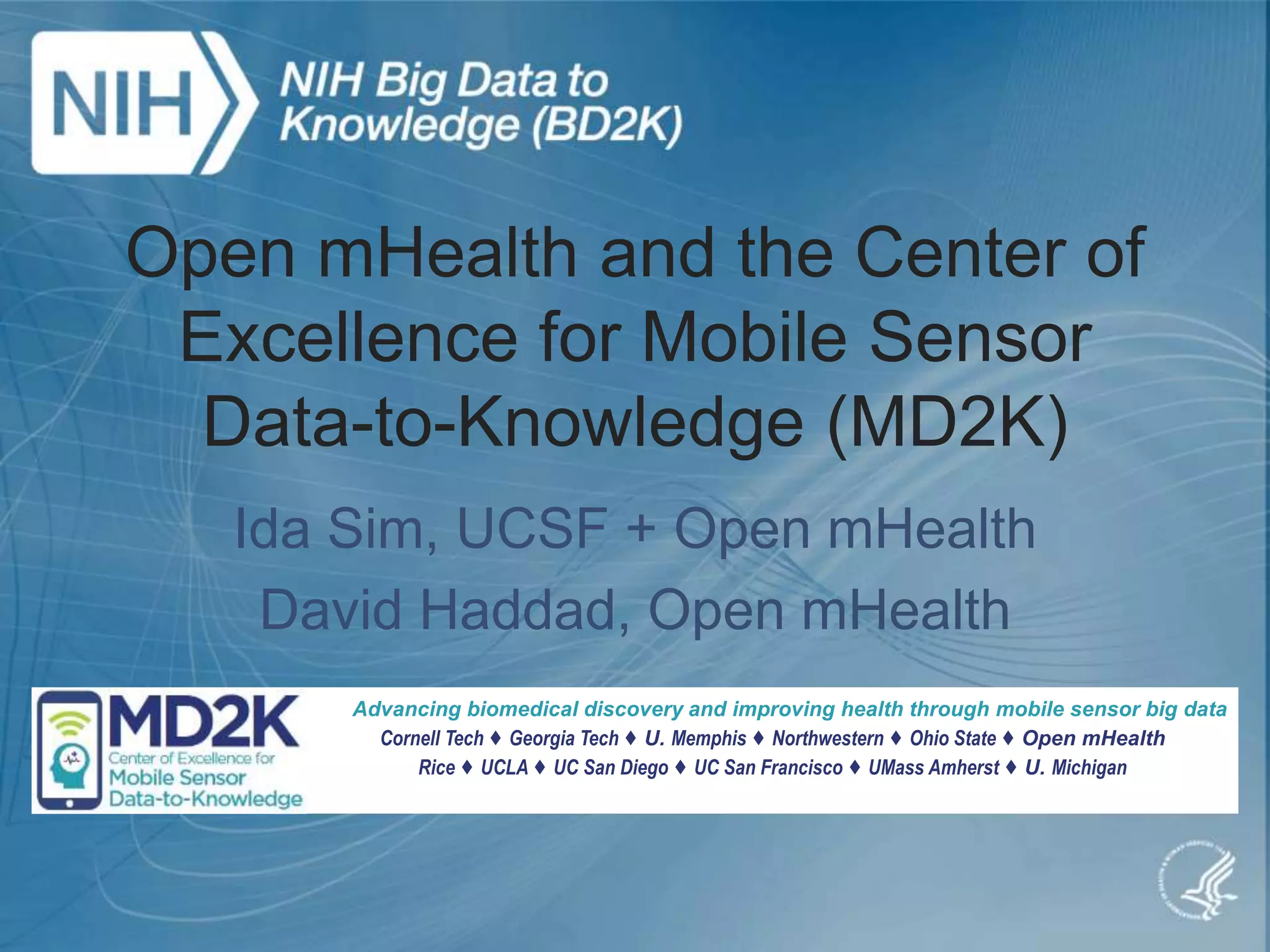 MD2K Presentation to Stanford Mobilize (1/22/15) | PPT