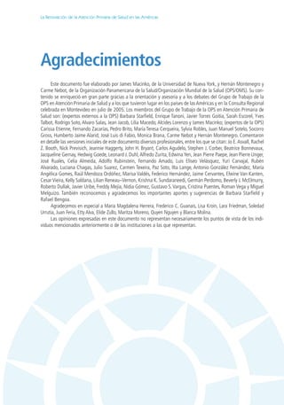 Renovación de la atención primaria de la salud en las américas 2007 | PDF