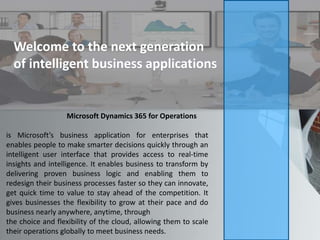 Microsoft Dynamics 365 for operations | PPTX