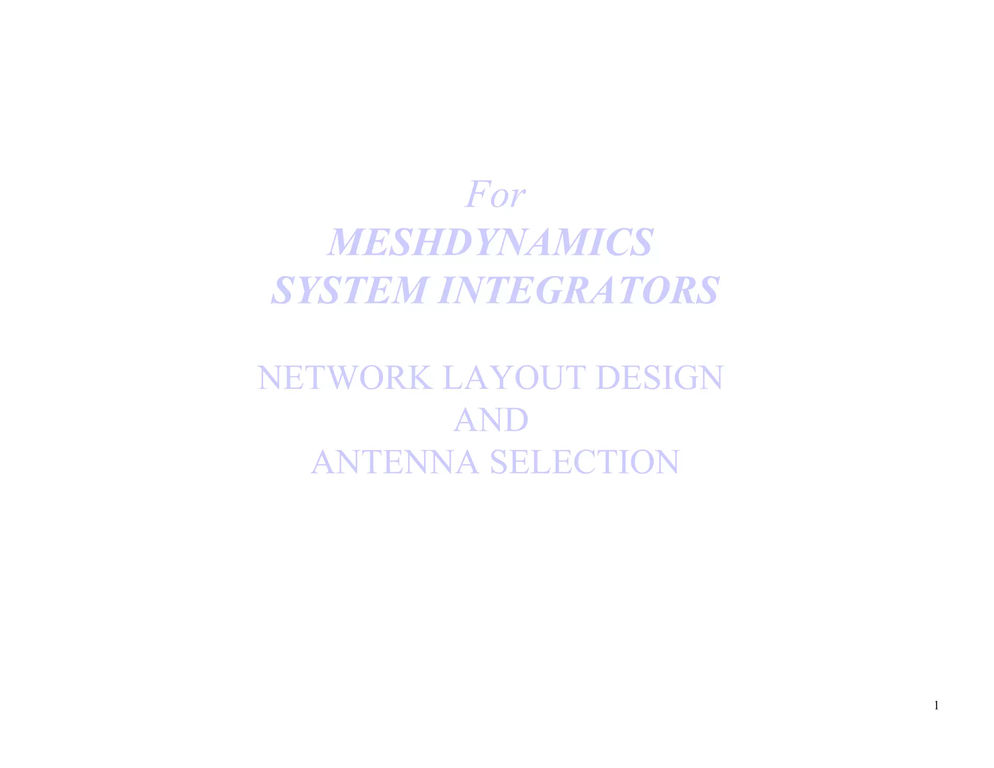MeshDynamics Mesh Network Layout Design (Examples) | PDF