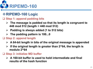 Hash functions MD5 and RIPEMD 160 | PDF