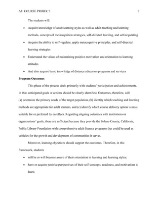 MD8Assgn: A8: Course Project—Program Proposal | PDF | Adult Education ...