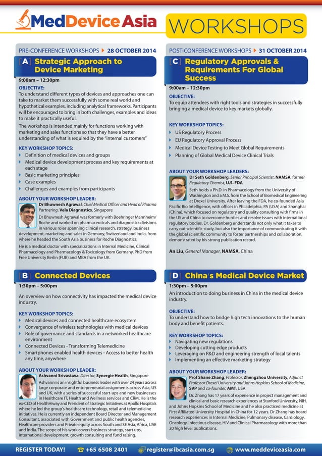 Medical Device Asia Conference, 28-31 Oct 2014, Singapore | PDF