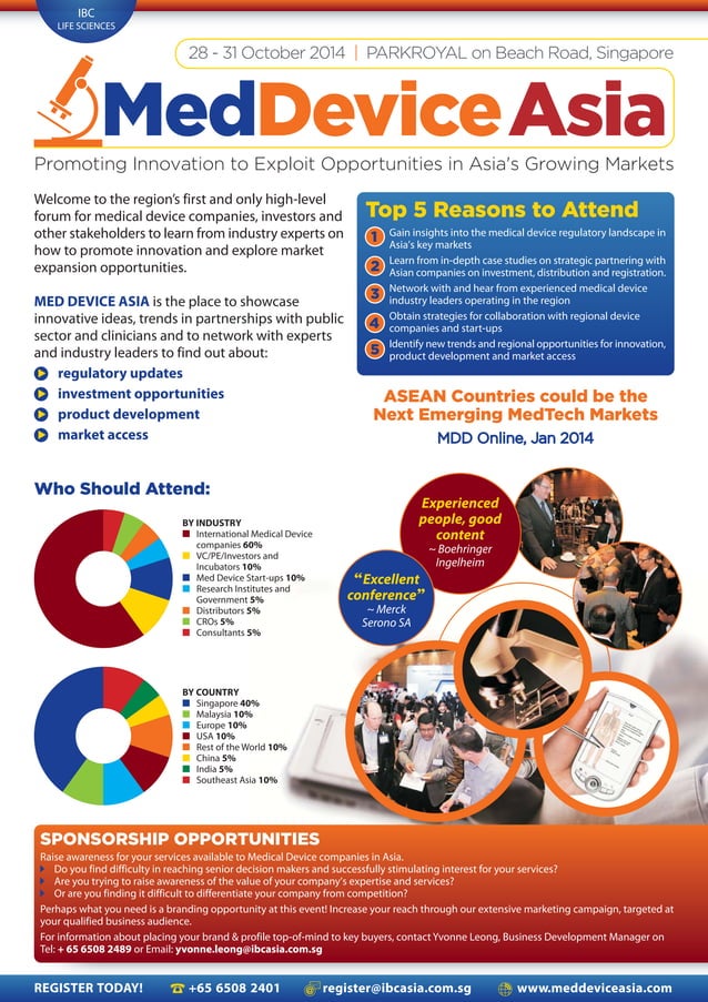 Medical Device Asia Conference, 28-31 Oct 2014, Singapore | PDF