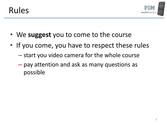 MDAD 0 - Introduction | PPT