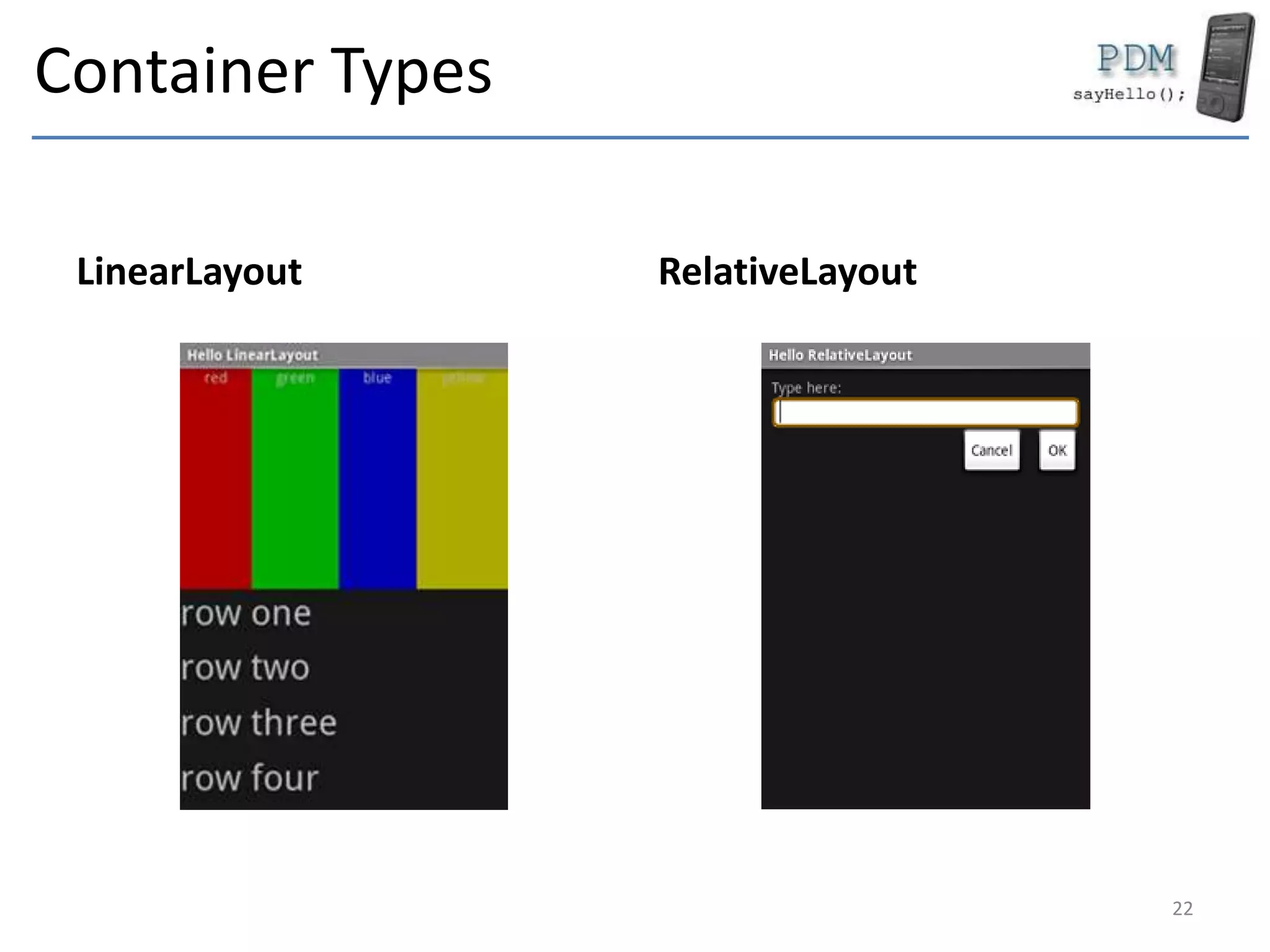 MDAD 4 - Android - Basics of UI Applications | PPT
