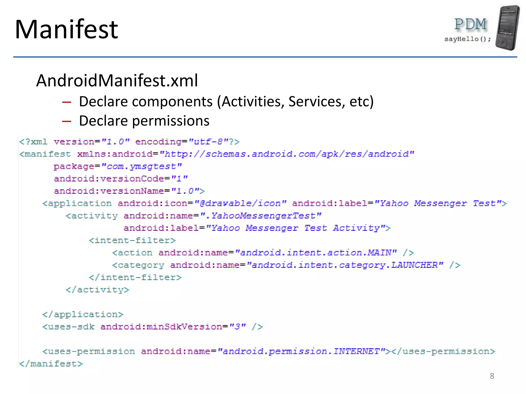 MDAD 4 - Android - Basics of UI Applications | PPT