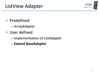 MDAD 4 - Lists, adapters and recycling | PPTX