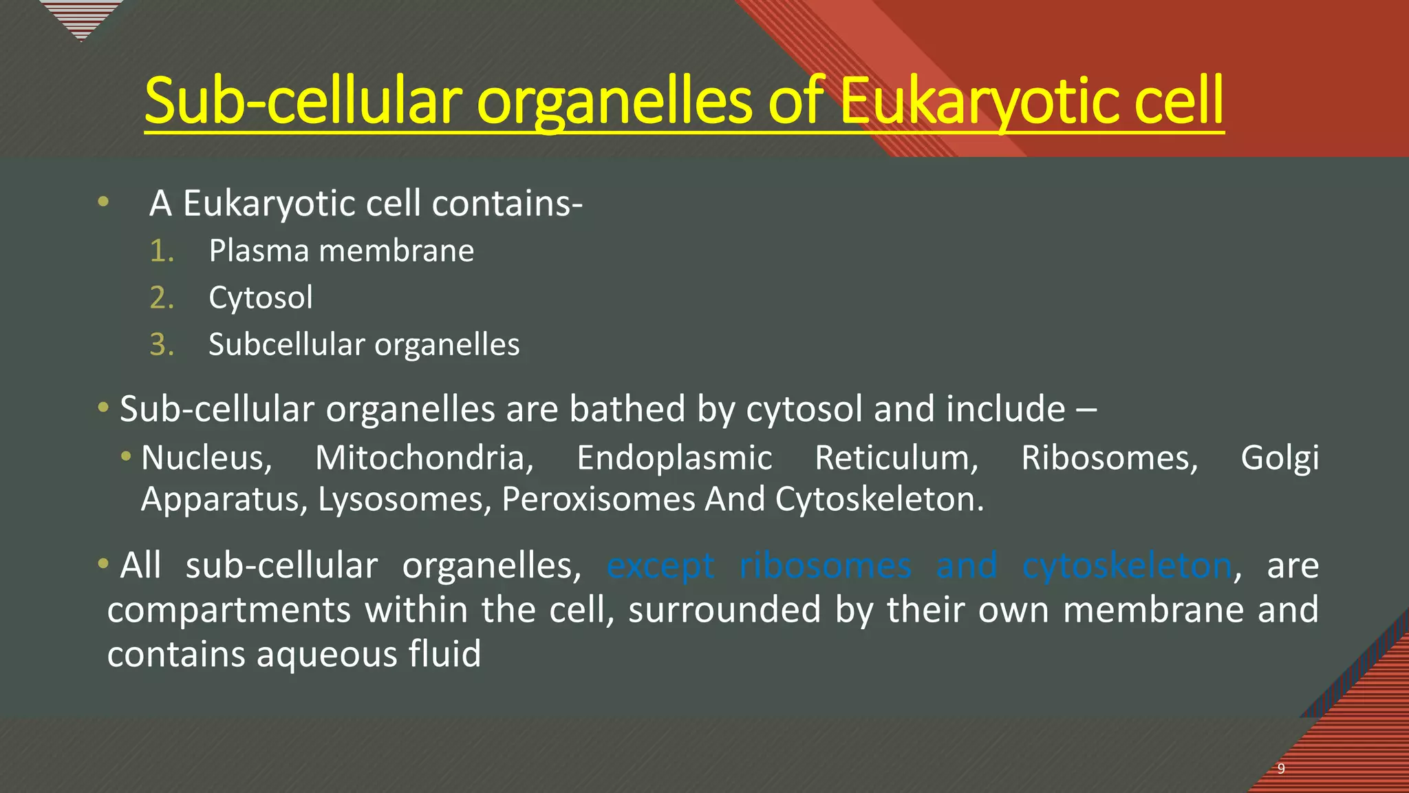 Cellular Classification, Sub-cellular organelles | PPTX
