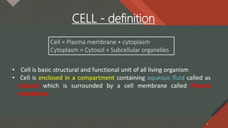 Cellular Classification, Sub-cellular organelles | PPTX