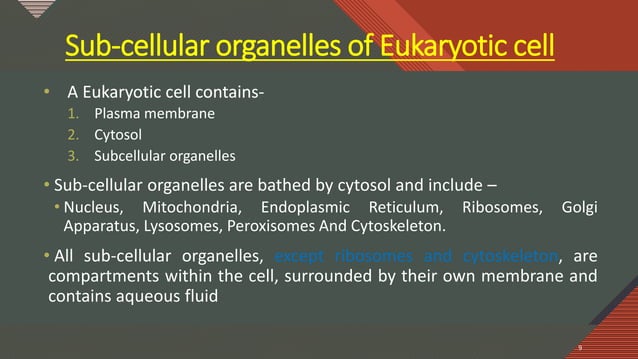 Cellular Classification, Sub-cellular organelles | PPTX | Biological ...