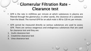 Renal Function Tests (RFT) | PPTX
