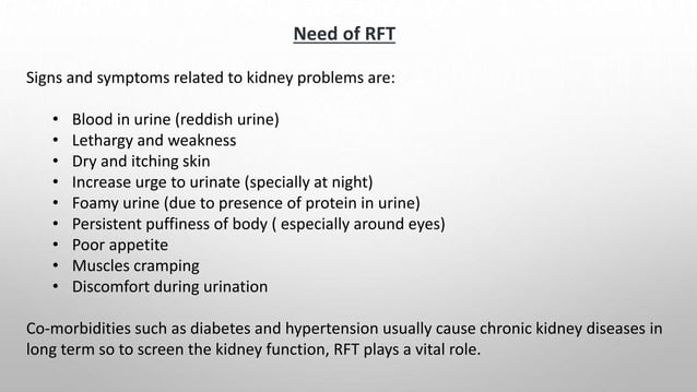 Renal Function Tests (RFT) | PPTX