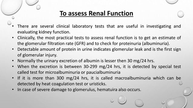 Renal Function Tests (RFT) | PPTX