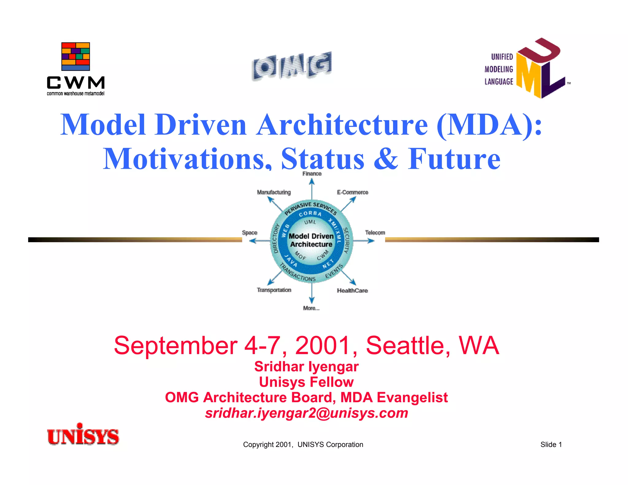 Model Driven Architecture Mda Motivations Status And Future Pdf