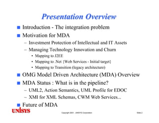 Model Driven Architecture (MDA): Motivations, Status & Future | PDF