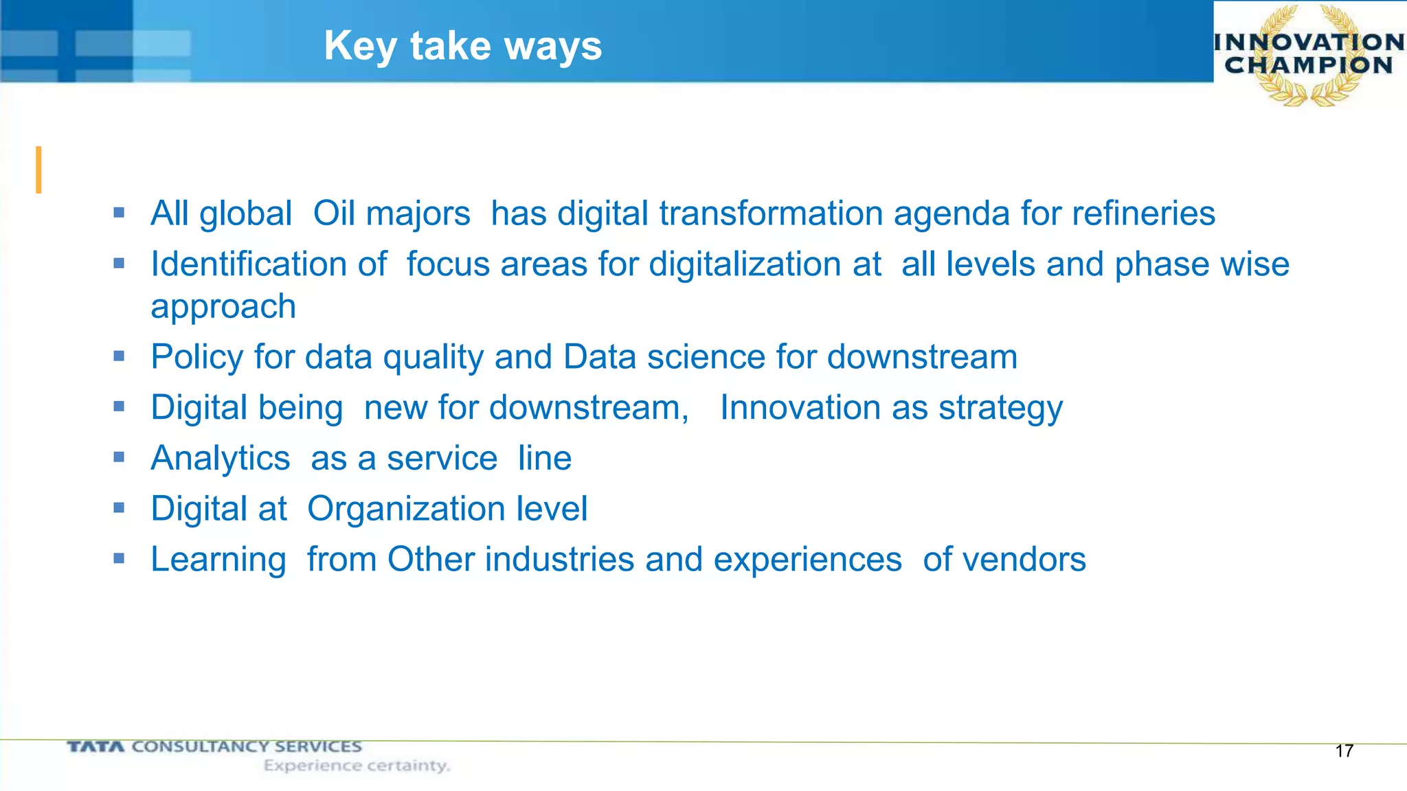 Digitalization strategy for downstream oil refineries | PPTX