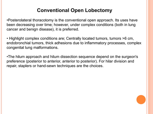 Lobectomy | PPTX | Lung and Respiratory Health | Diseases and Conditions