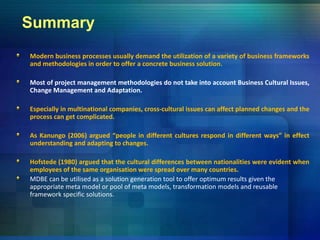 Model Driven Business Engineering for Change Management and Adaptation ...