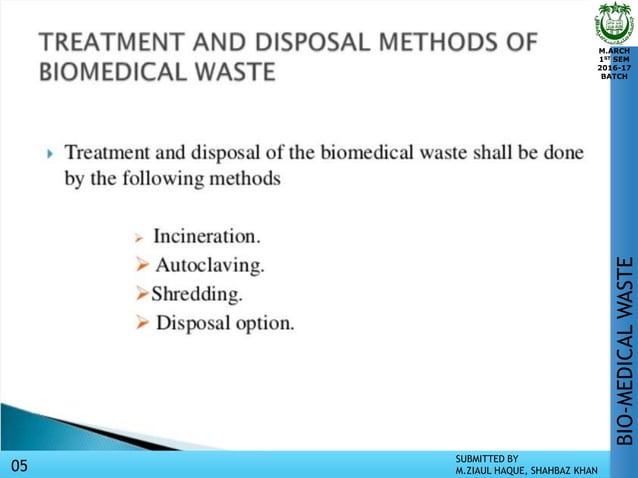 BIO-MEDICAL WASTES MANAGEMENT | PPT