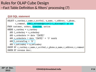 Multidimensional DB design, revolving TPC-H benchmark into OLAP bench | PDF