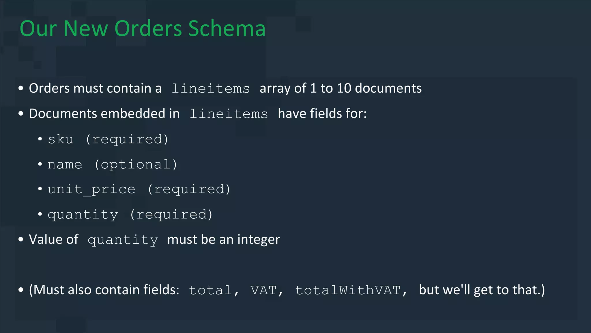 MongoDB World 2019: Just-in-time Validation with JSON Schema | PPT
