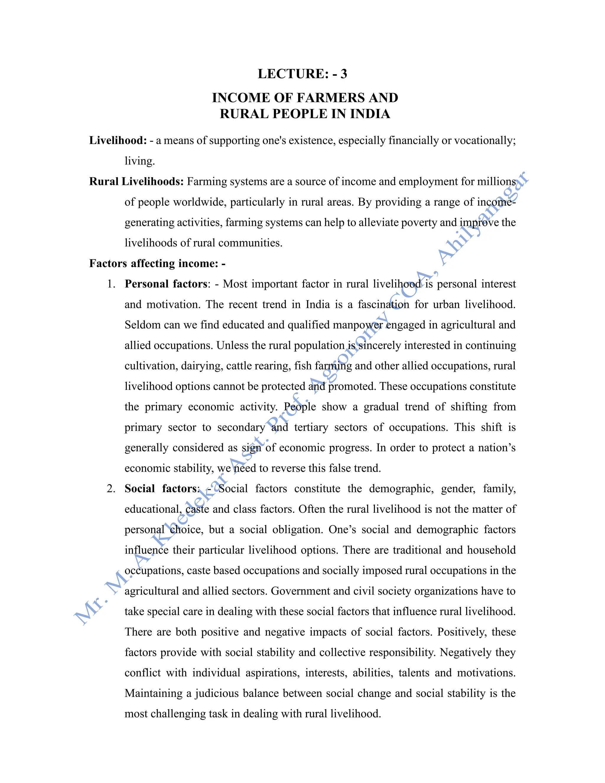 MDC 111 Theory Farming-based Livelihood Systems | PDF