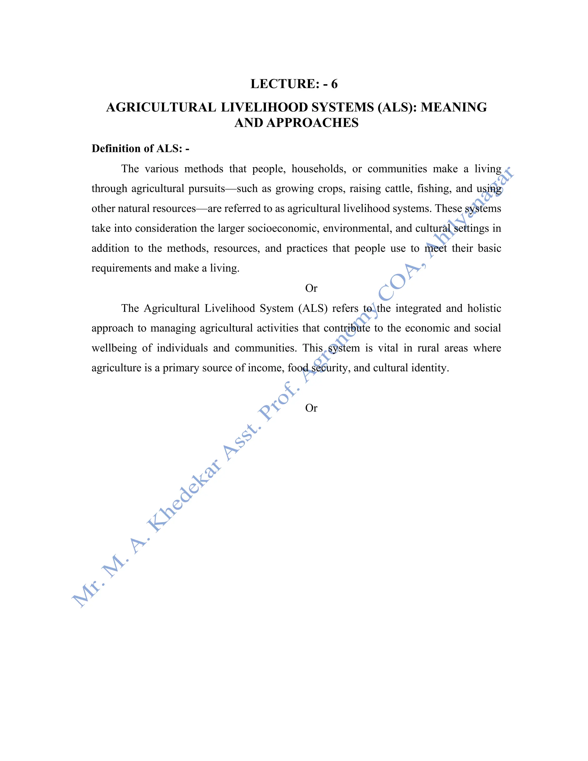 MDC 111 Theory Farming-based Livelihood Systems | PDF