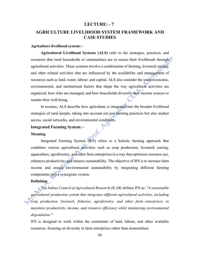 MDC 111 Theory Farming-based Livelihood Systems | PDF