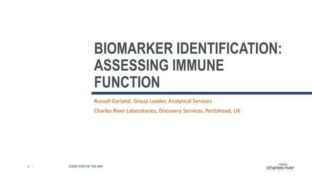 MDC Connects: Biomarker identification - Assessing Immune Function | PPT