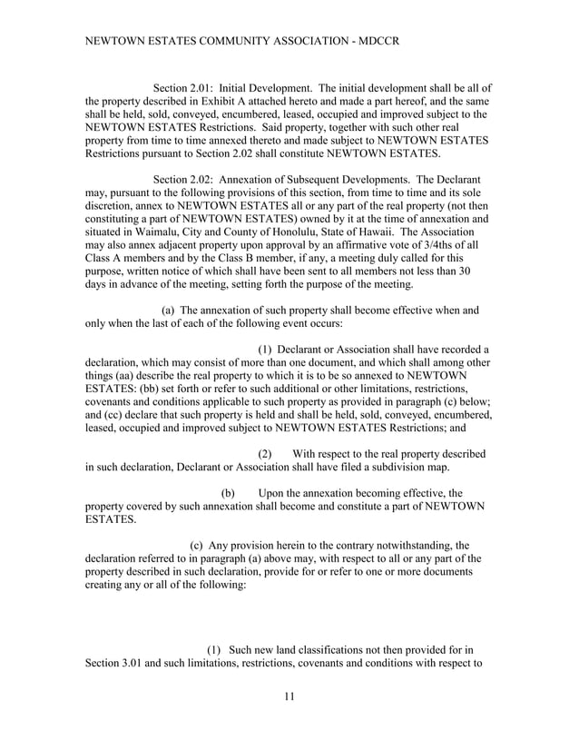 MDCCR- MASTER DECLARATION CODES COVENANTS AND | PDF