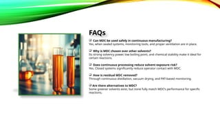 MDC Feasibility in Continuous Pharmaceutical Manufacturing | PPTX