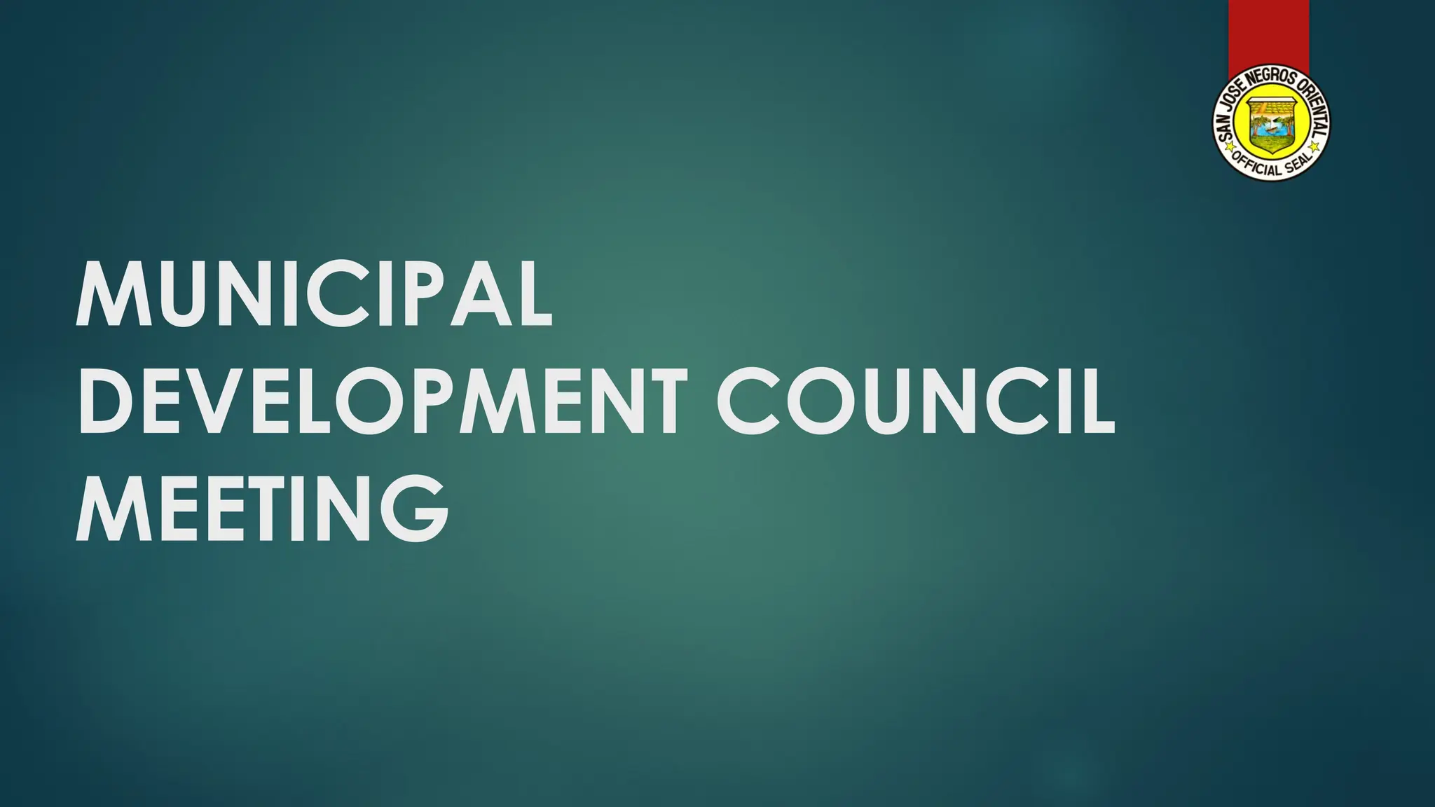 MDC Meeting sample PPT of the Municipality of San Jose | PPTX