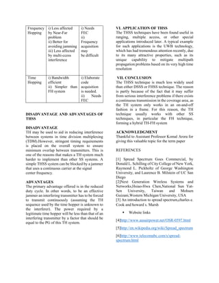 time hopping spread spectrum term paper | PDF