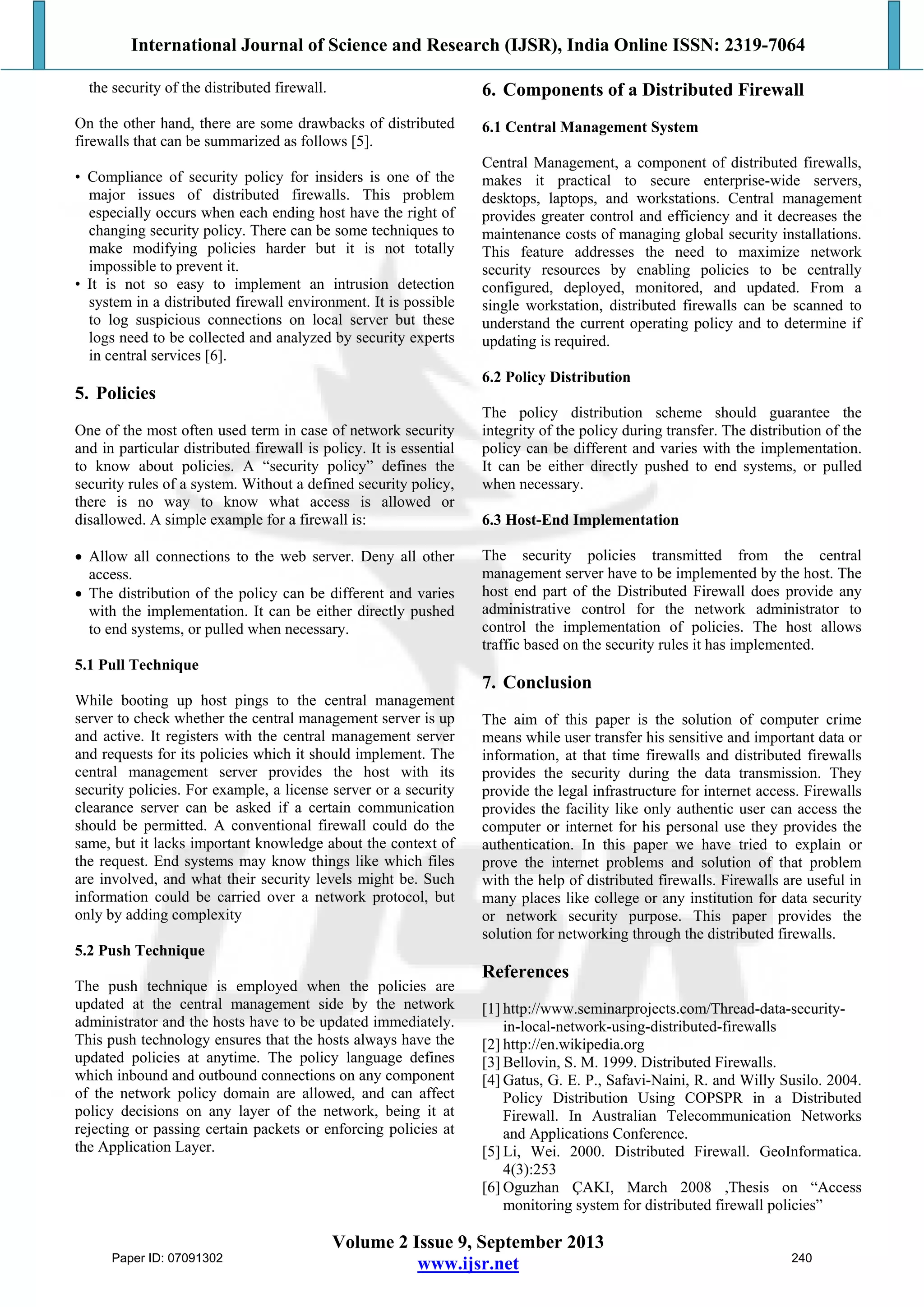 Approach of Data Security in Local Network Using Distributed Firewalls | PDF