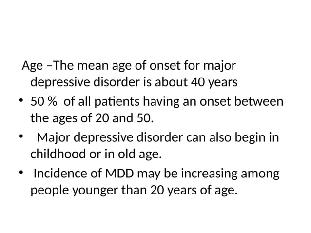 Major Depression Disorder (MDD) psychiatric | PPT