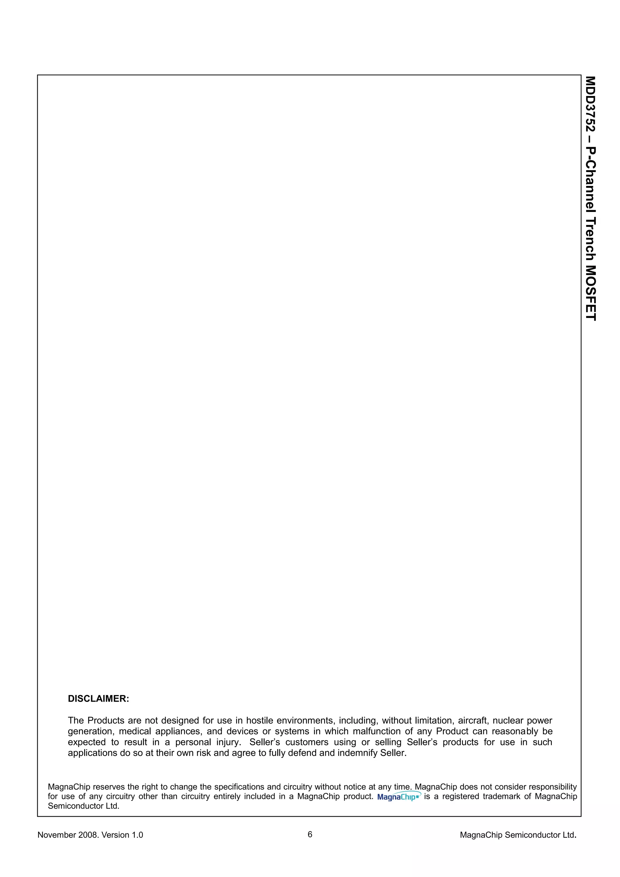 Original P-Channel Mosfet MDD3752RH 3752 43A 40V TO-252 New MagnaChip ...