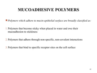 MUCOADHESIIVE DRUG DELIVERY SYSTEM | PPT