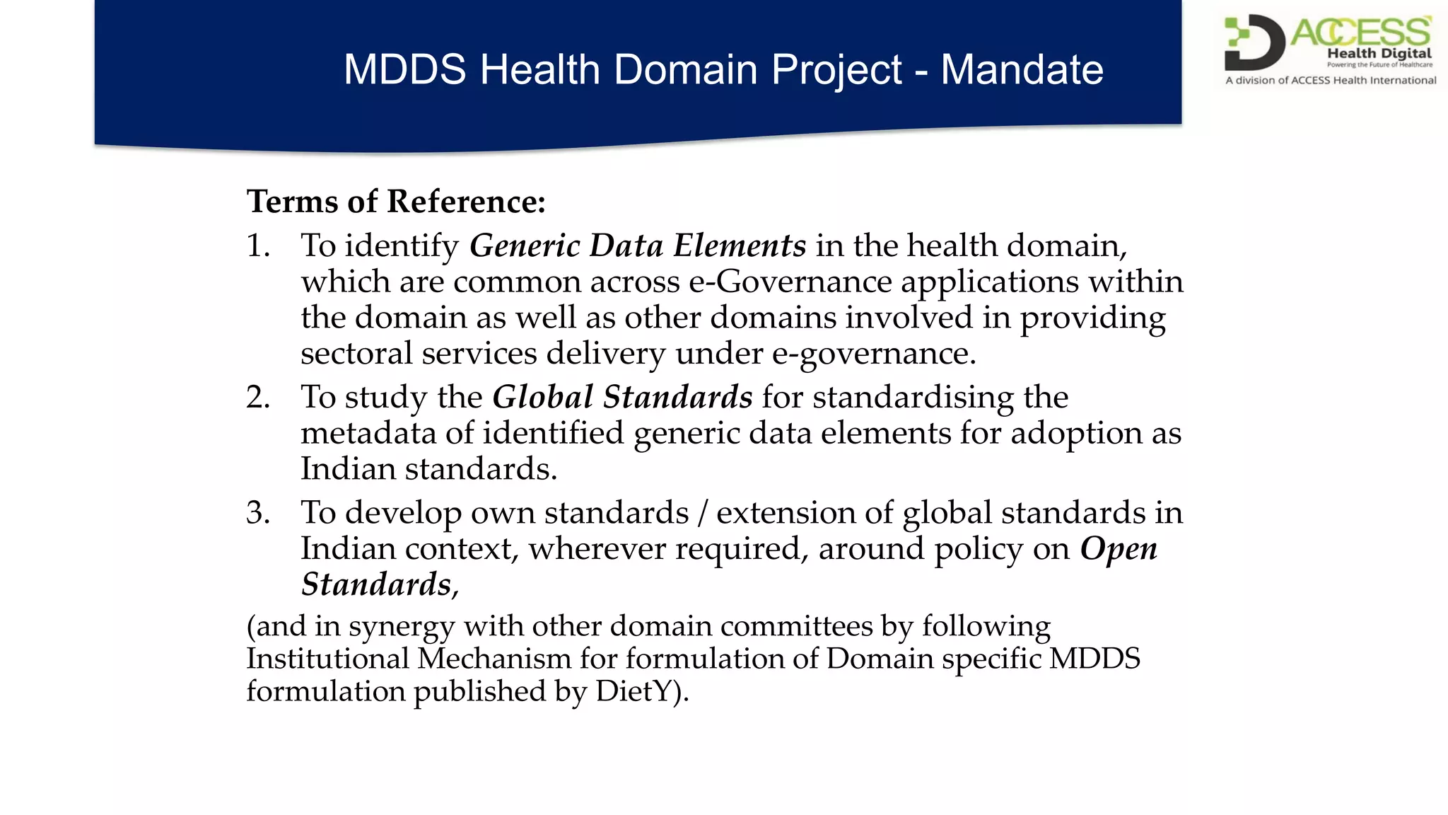MDDS & NDHB Principles | PPT