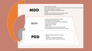 Differences between Major Depressive Disorder and Persistent Depressive Disorder | PPT